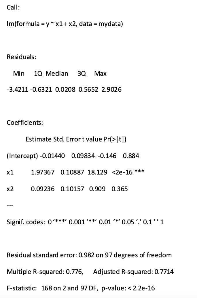 Solved = = 3. Based on R output listed on the next page, | Chegg.com