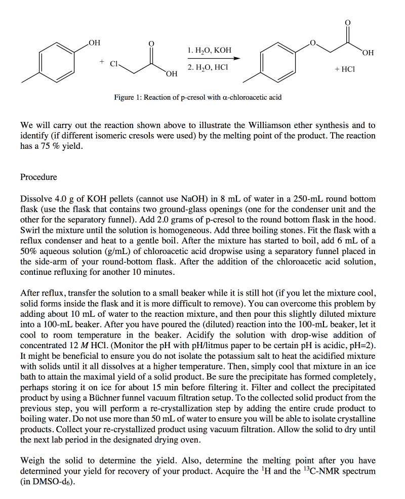 Solved Experiment 3: Williamson Ether Synthesis Introduction | Chegg.com