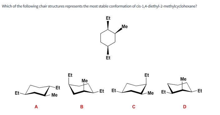 Solved Which of the following chair structures represents | Chegg.com