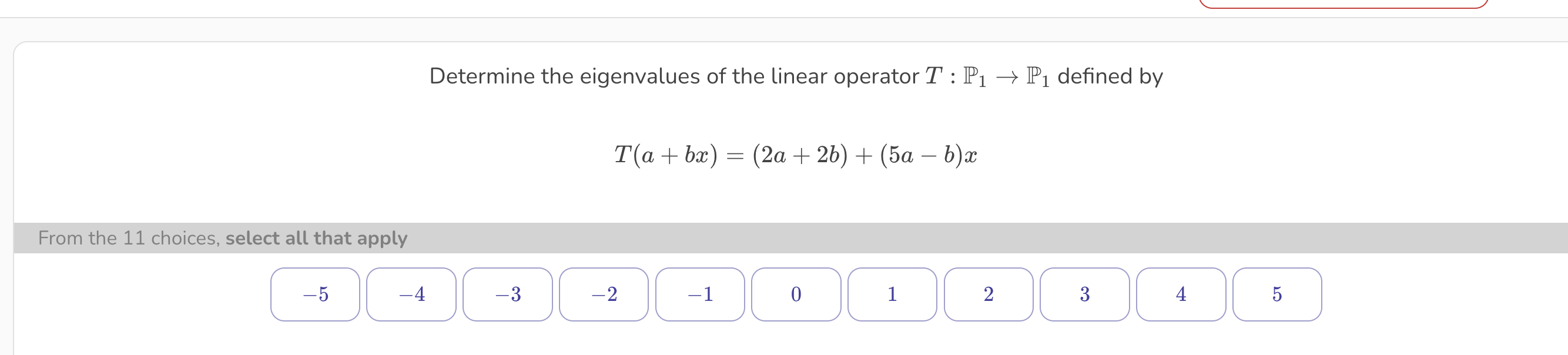 Solved Determine the eigenvalues of the linear operator | Chegg.com