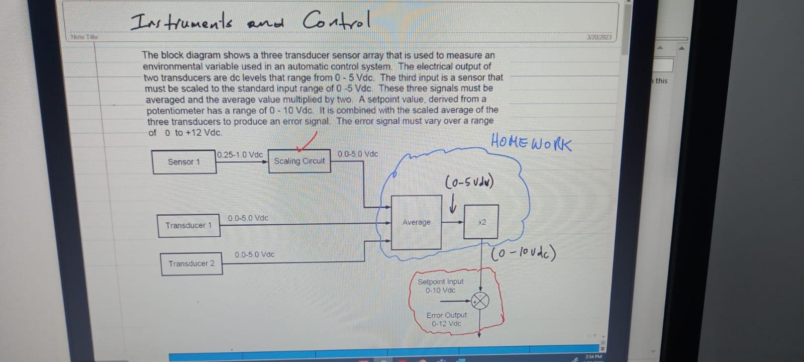 Solved The block diagram shows a three transducer sensor | Chegg.com
