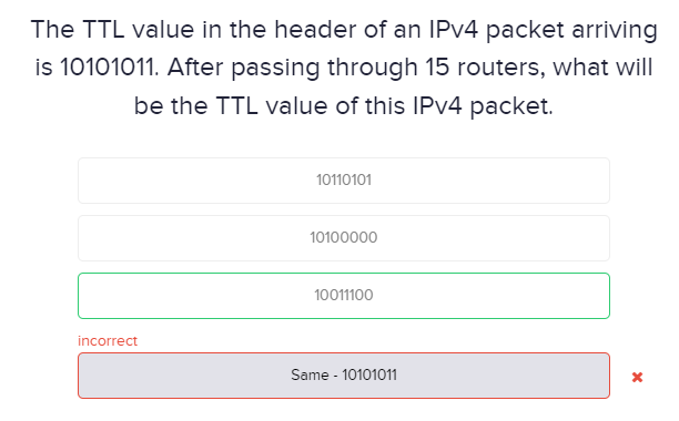 Solved The TTL value in the header of an IPv4 packet | Chegg.com