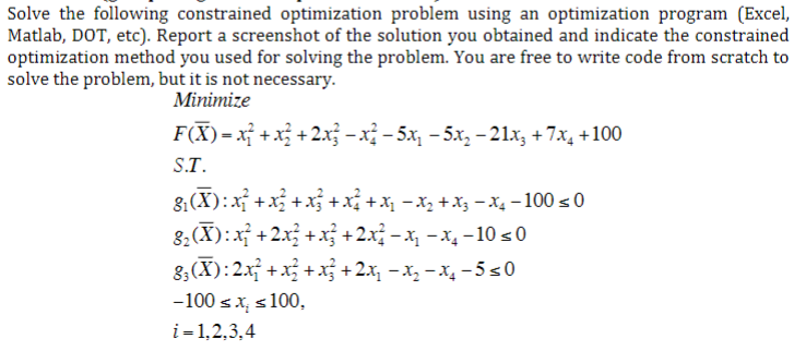 Solved Solve the following constrained optimization problem | Chegg.com