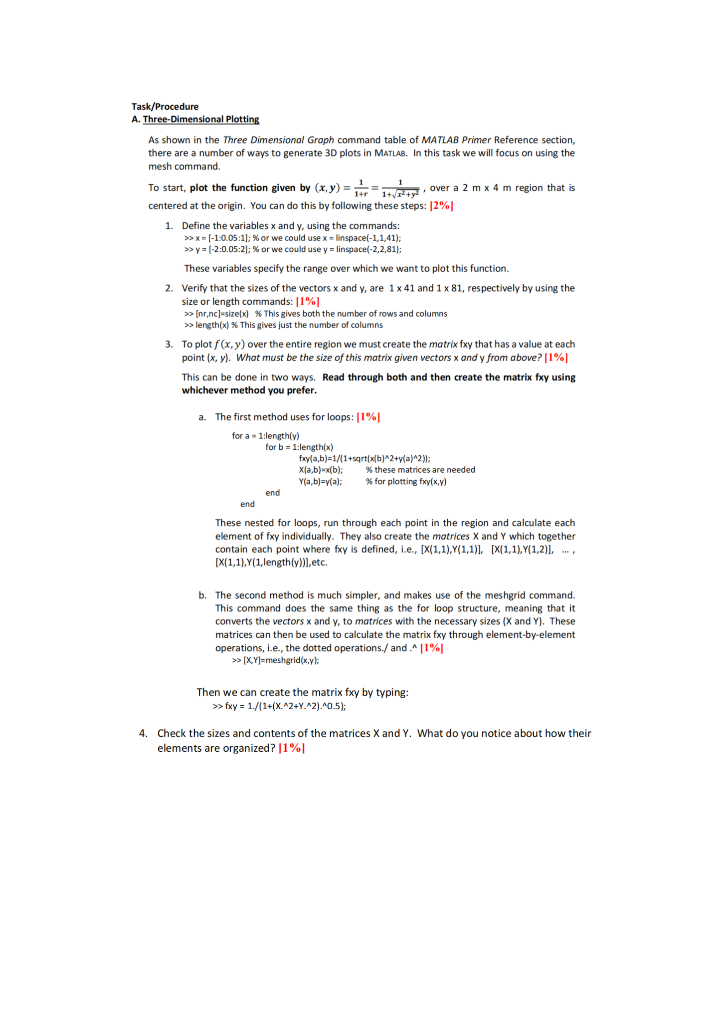 Solved ask/Procedure Three-Dimensional Plotting As shown in | Chegg.com
