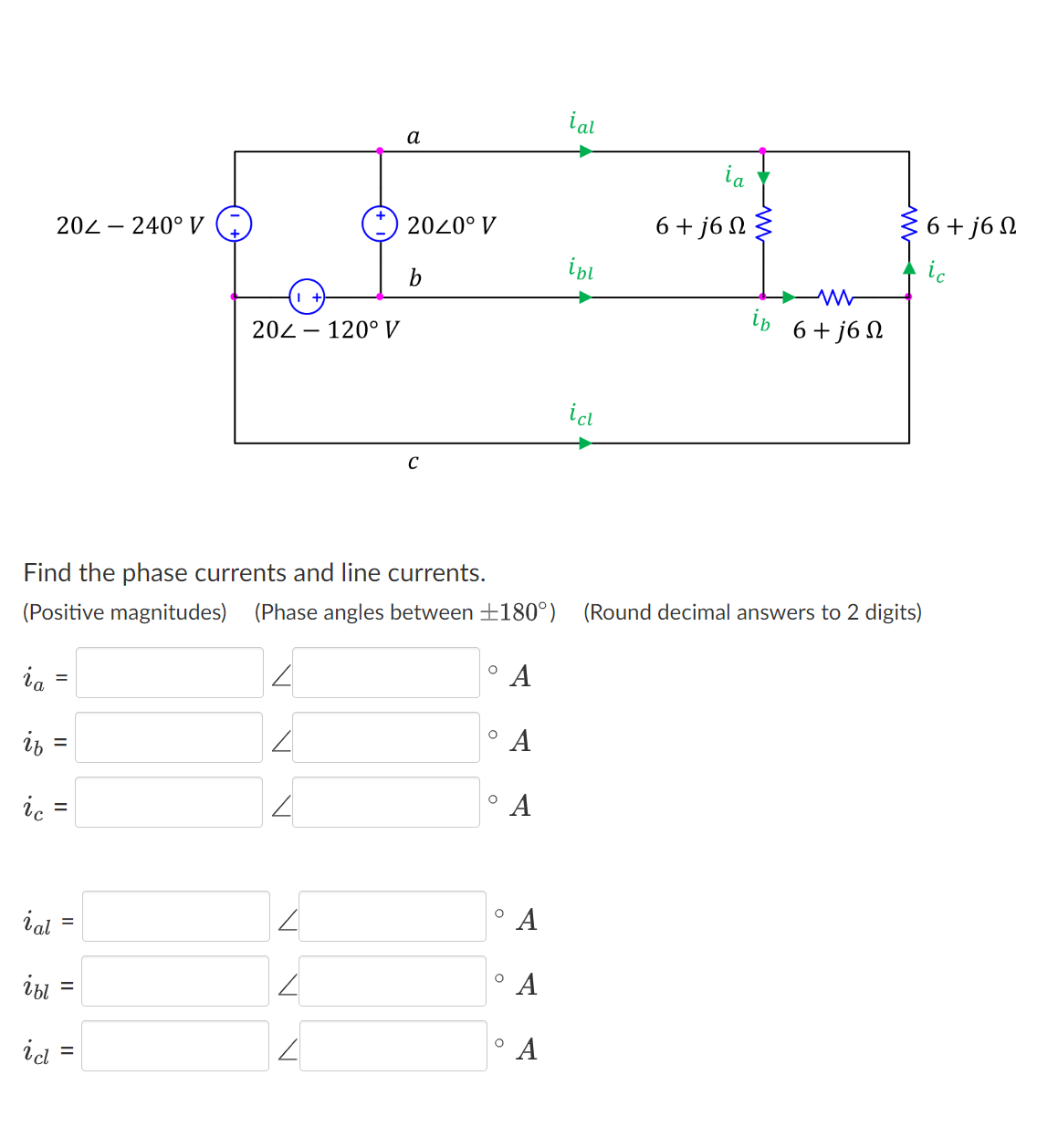 Solved Find the phase currents and line currents.(Positive | Chegg.com