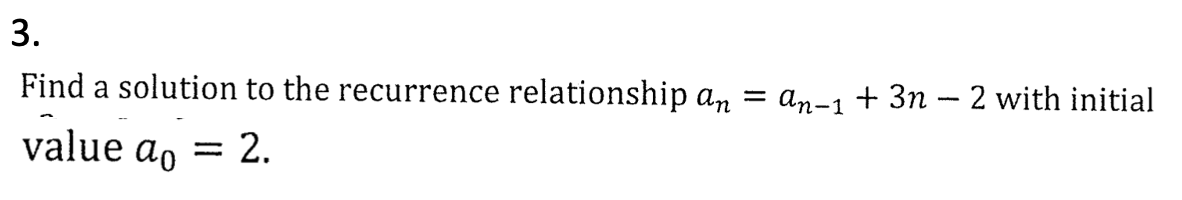 Solved Find a solution to the recurrence relationship | Chegg.com