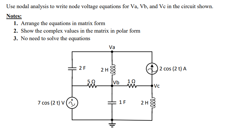 Solved Use nodal analysis to write node voltage equations | Chegg.com