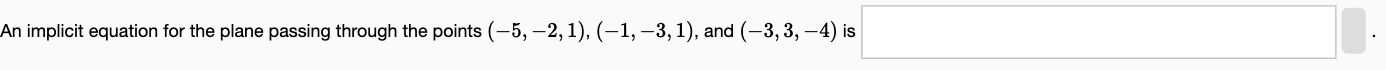 Solved An implicit equation for the plane passing through | Chegg.com