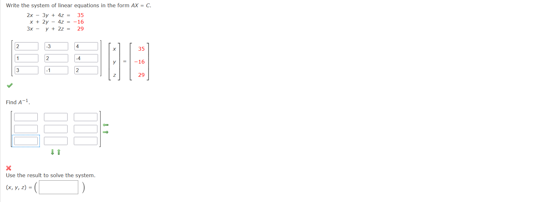 Solved Write the system of linear equations in the form | Chegg.com