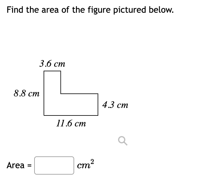 Solved Find the area of the figure pictured below. | Chegg.com