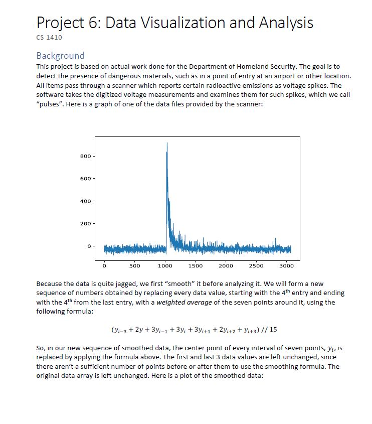 Project 6: Data Visualization and Analysis CS 1410 | Chegg.com