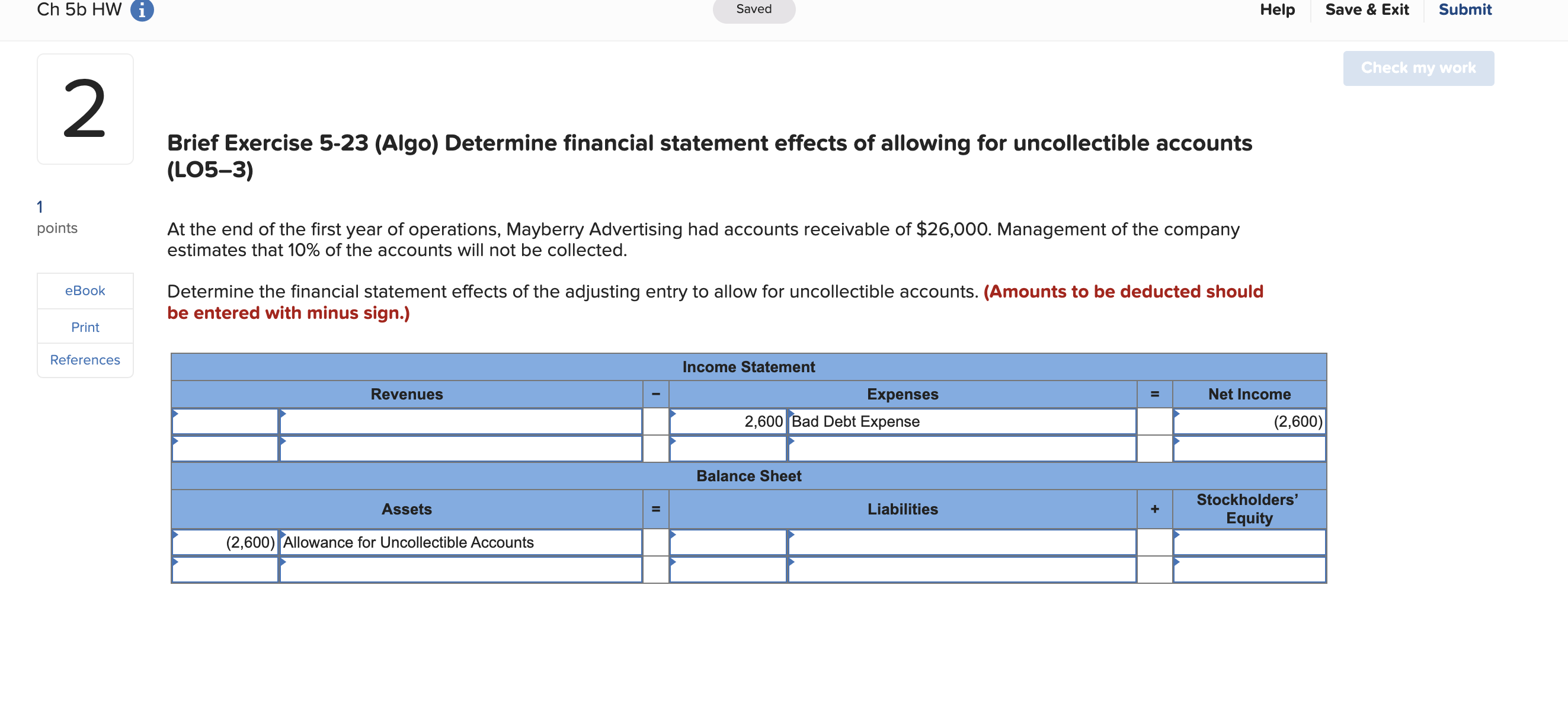 Solved Brief Exercise 5-23 (Algo) Determine financial | Chegg.com