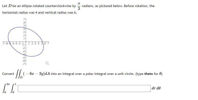 Solved 7 radians, as pictured below. Before rotation, the | Chegg.com