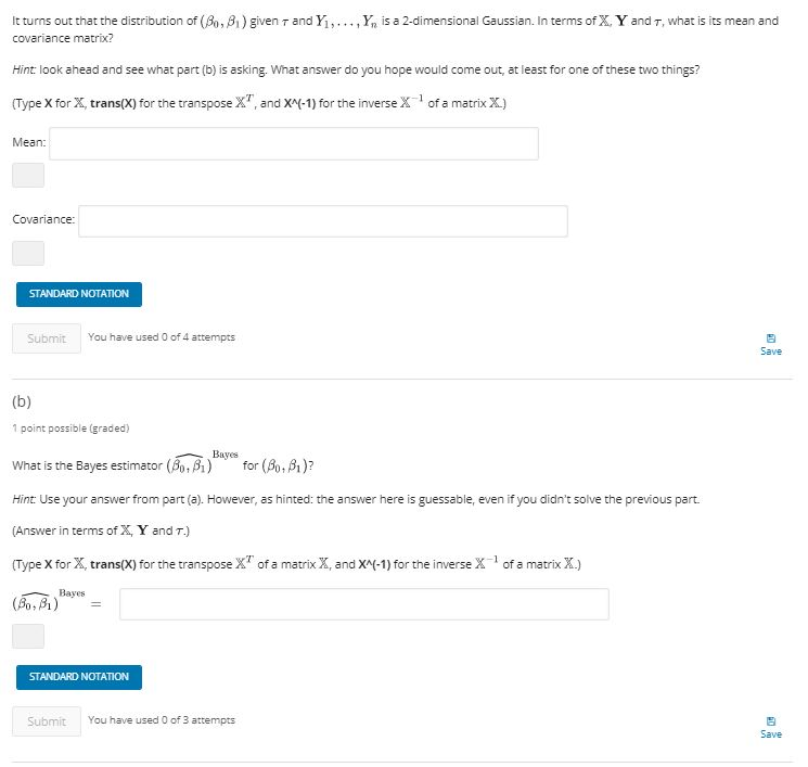 3. Bayesian Estimation and Linear Regression A | Chegg.com