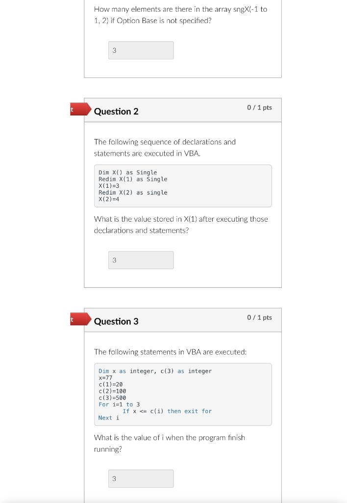 How many elements are there in the array sngX(−1 to | Chegg.com