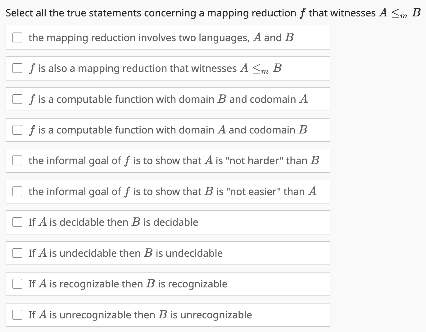 Solved Select all the true statements concerning a mapping | Chegg.com