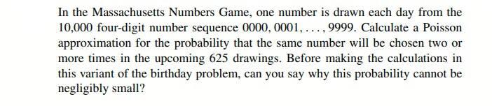 Solved In the Massachusetts Numbers Game, one number is | Chegg.com