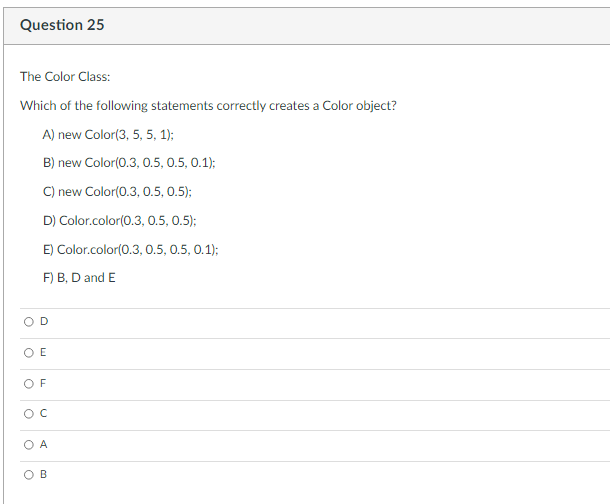 Solved The Color Class: Which of the following statements | Chegg.com