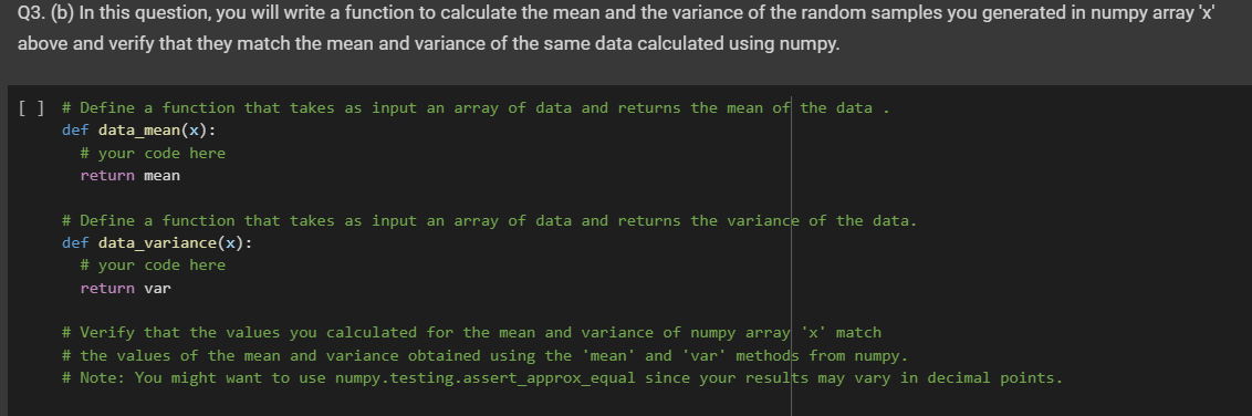 Solved Q3. (b) In this question, you will write a function | Chegg.com
