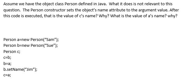 Solved Assume we have the object class Person defined in | Chegg.com