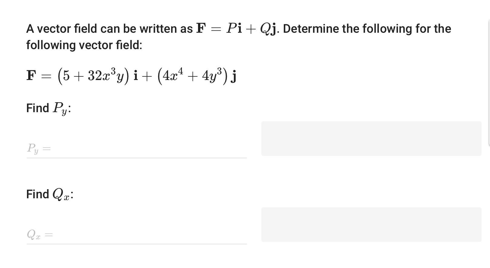 Solved A vector field can be written as F = Pi + Qj. | Chegg.com