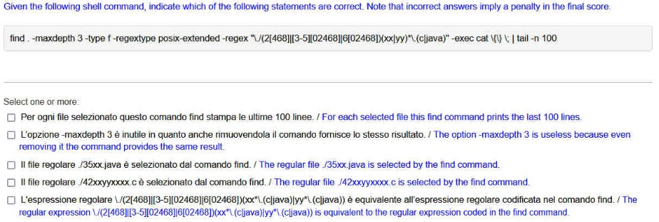 Solved Given the following shell command, indicate which of | Chegg.com