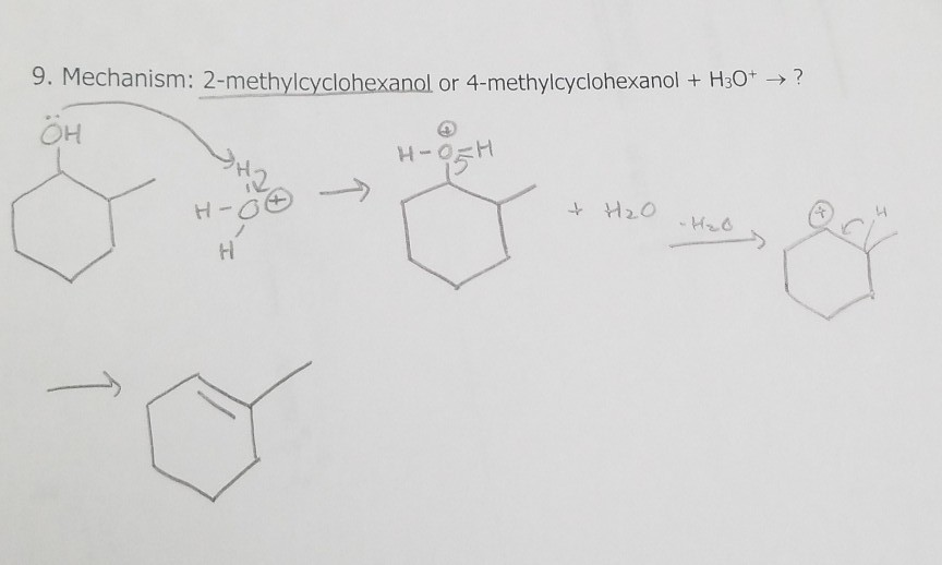 Solved 9. Mechanism: 2-methylcyclohexanol or | Chegg.com