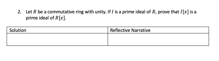 Solved 2. Let R be a commutative ring with unity. If I is a | Chegg.com