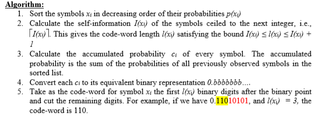 (a) Using this method, construct the Shannon codes | Chegg.com