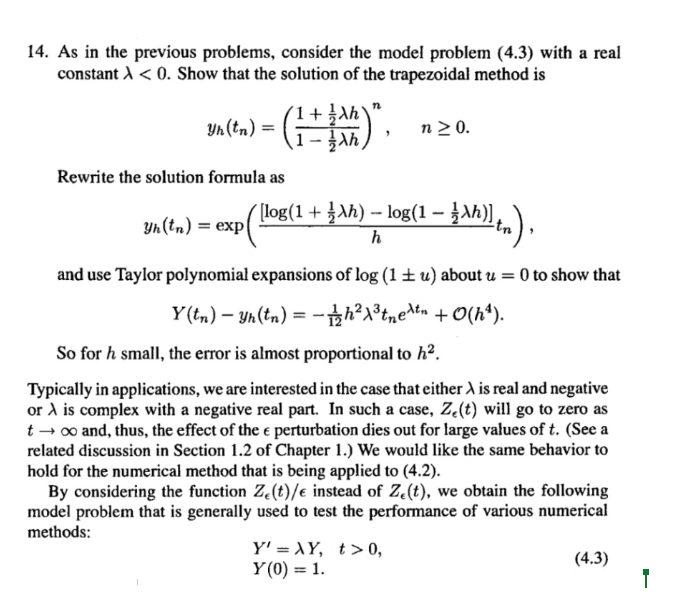 Solved 15. Use the formula (4.10) for the backward Euler | Chegg.com