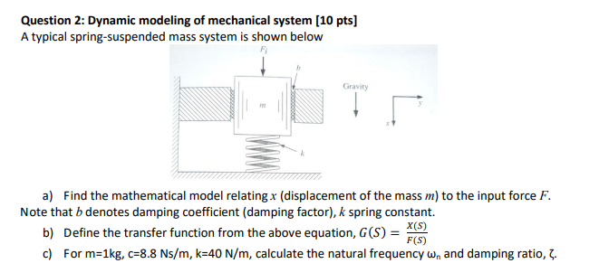 Solved Question 2: Dynamic modeling of mechanical system [10 | Chegg.com