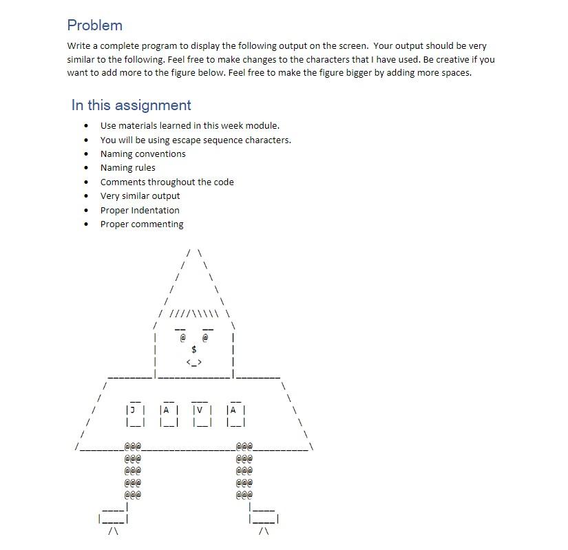 Solved Problem Write a complete program to display the | Chegg.com