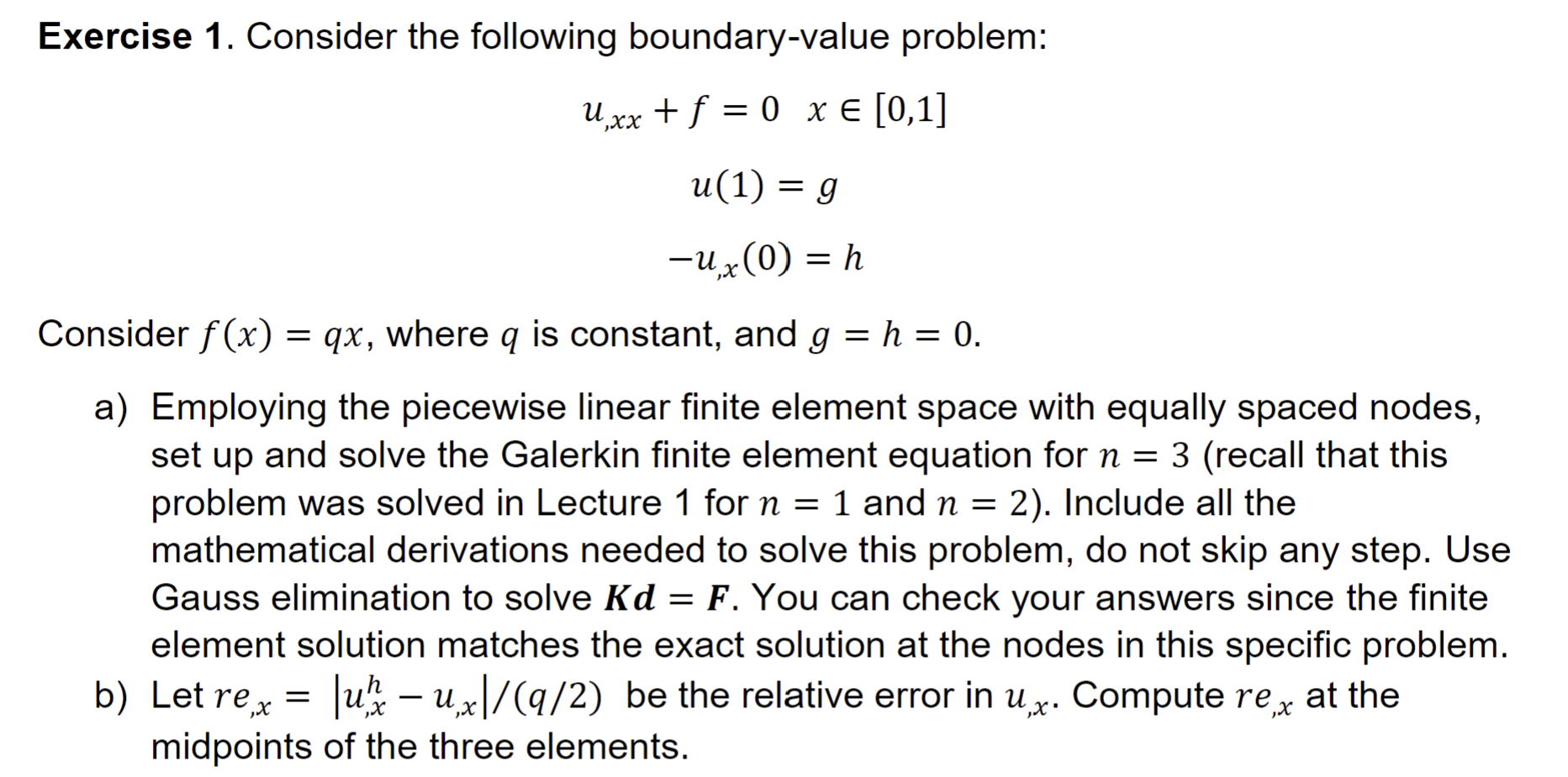 Solved Exercise 1. ﻿Consider the following boundary-value | Chegg.com