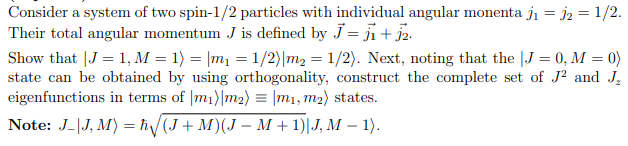 Solved Consider a system of two spin-1/2 particles with | Chegg.com