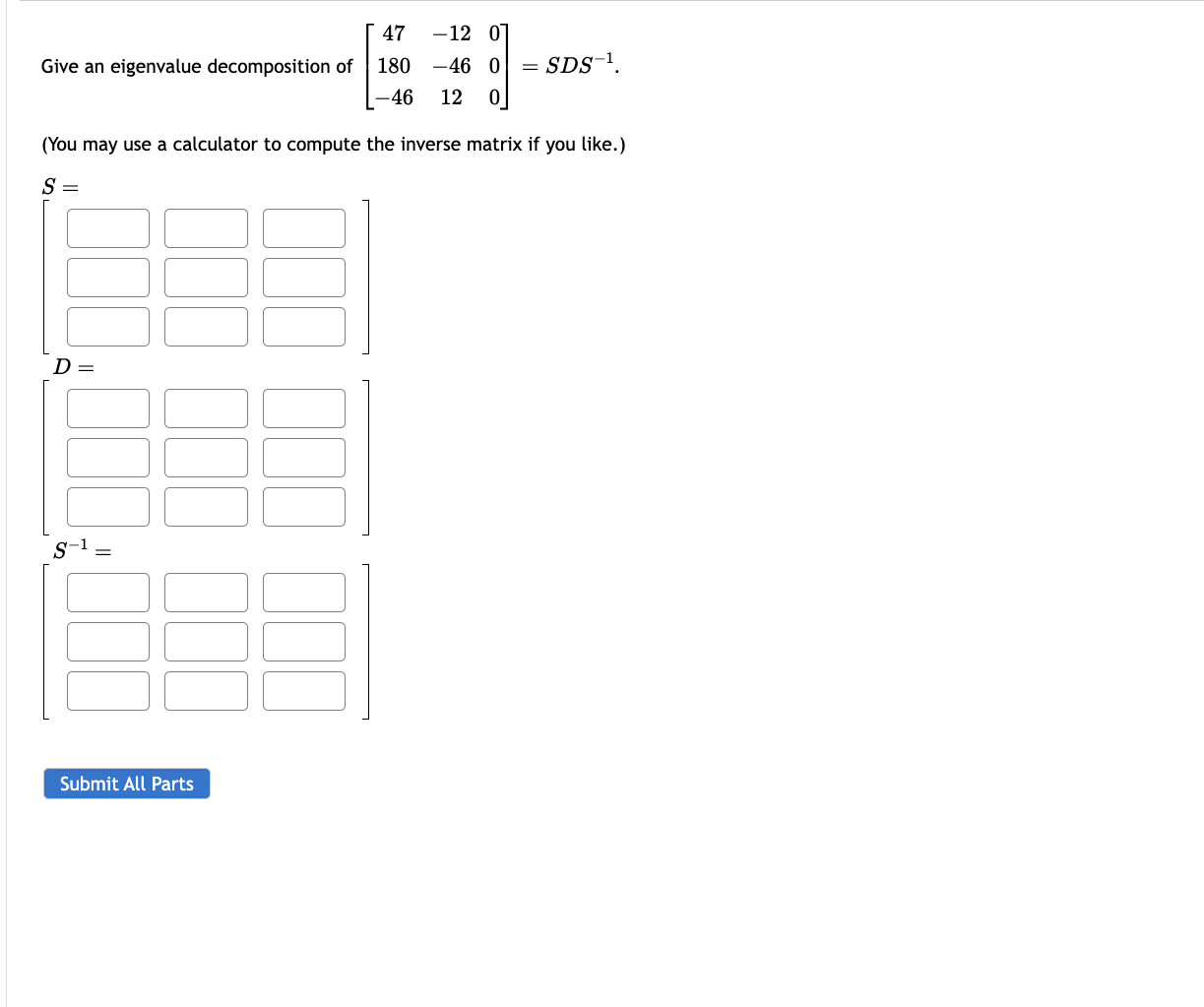 Solved Give an eigenvalue decomposition of | Chegg.com