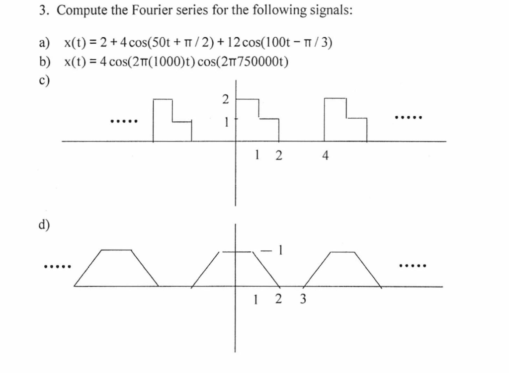 Solved 4. For the signals given in Problem 3c) and 3 d), use | Chegg.com