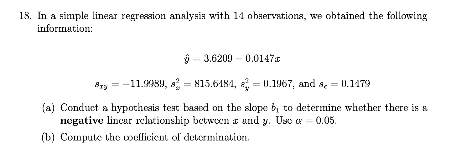 [Solved]: 8. In a simple linear regression analysis with 14