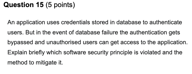 Solved An application uses credentials stored in database to | Chegg.com