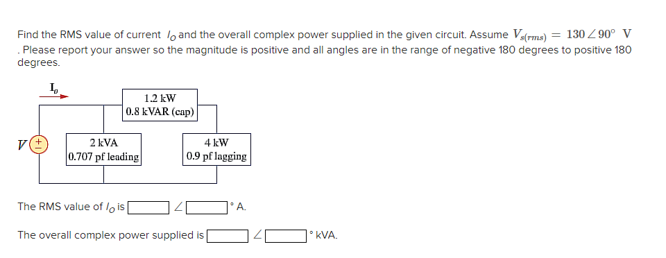 Solved Find the RMS value of current IO and the overall | Chegg.com