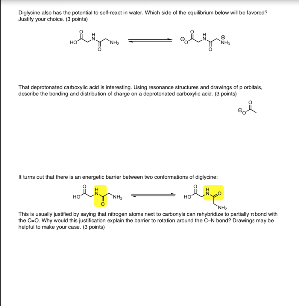 Solved Diglycine also has the potential to self-react in | Chegg.com