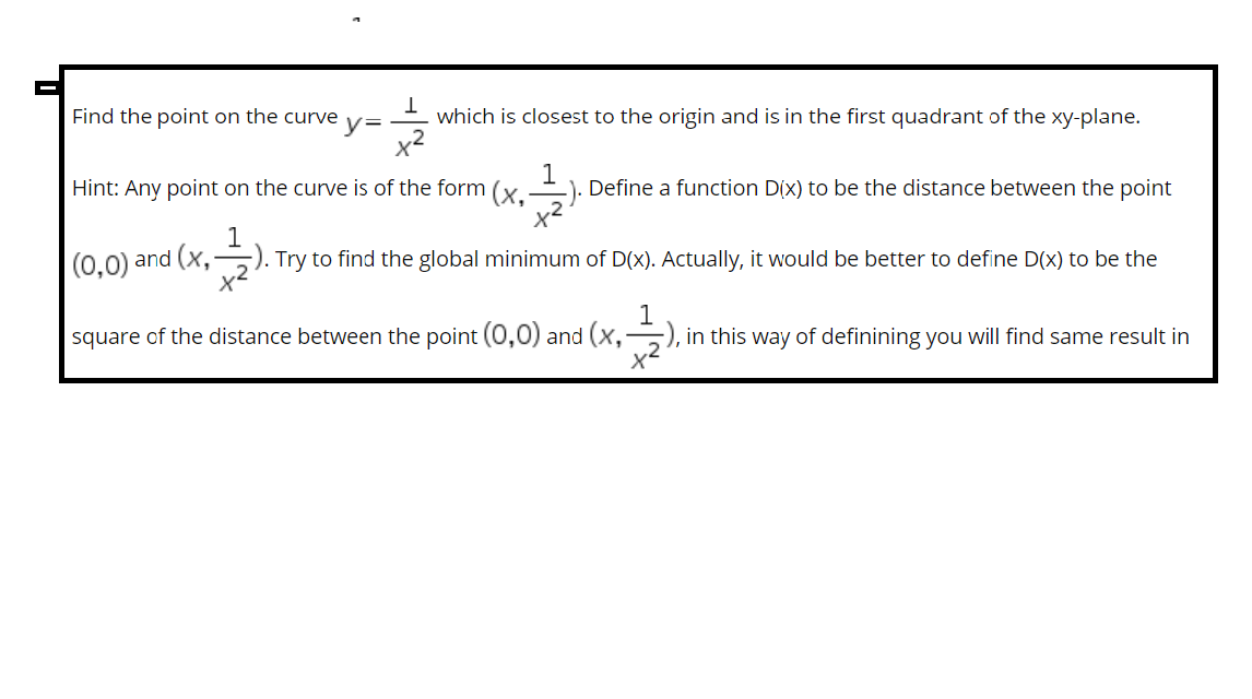 Solved Find the point on the curve y= which is closest to | Chegg.com