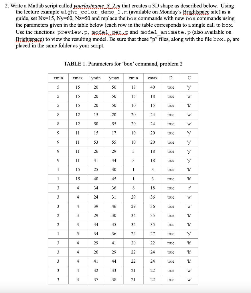2. Write a Matlab script called yourlastname 8_2.m | Chegg.com
