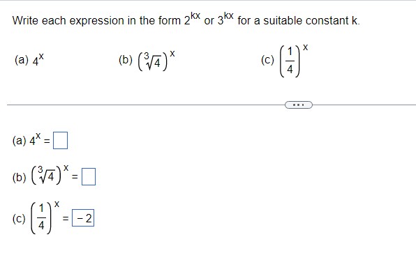Solved Write each expression in the form 2kx or 3kx for a | Chegg.com