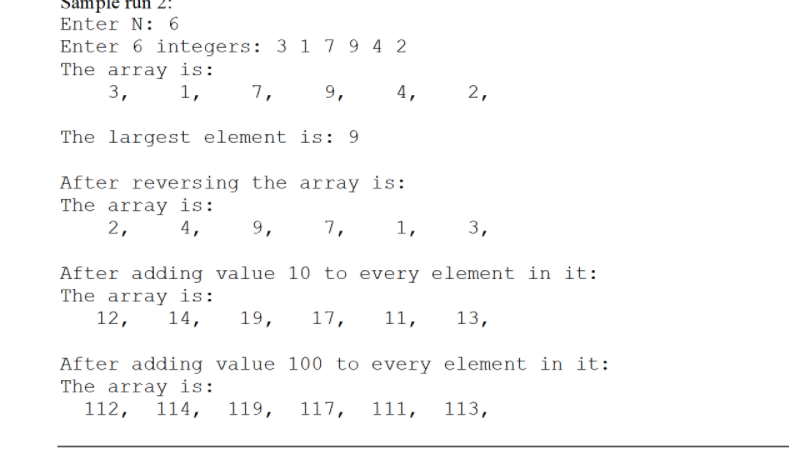 Solved void add_val(int n, int arr[], int val); int main() { | Chegg.com