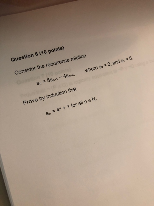 Solved Question 6 (10 points) Consider the recurrence | Chegg.com
