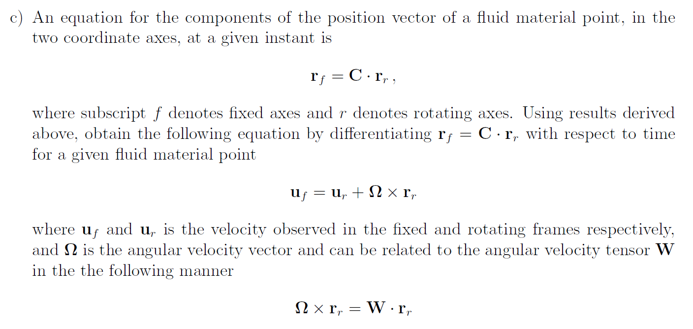 Consider the momentum equation in a rotating frame of | Chegg.com