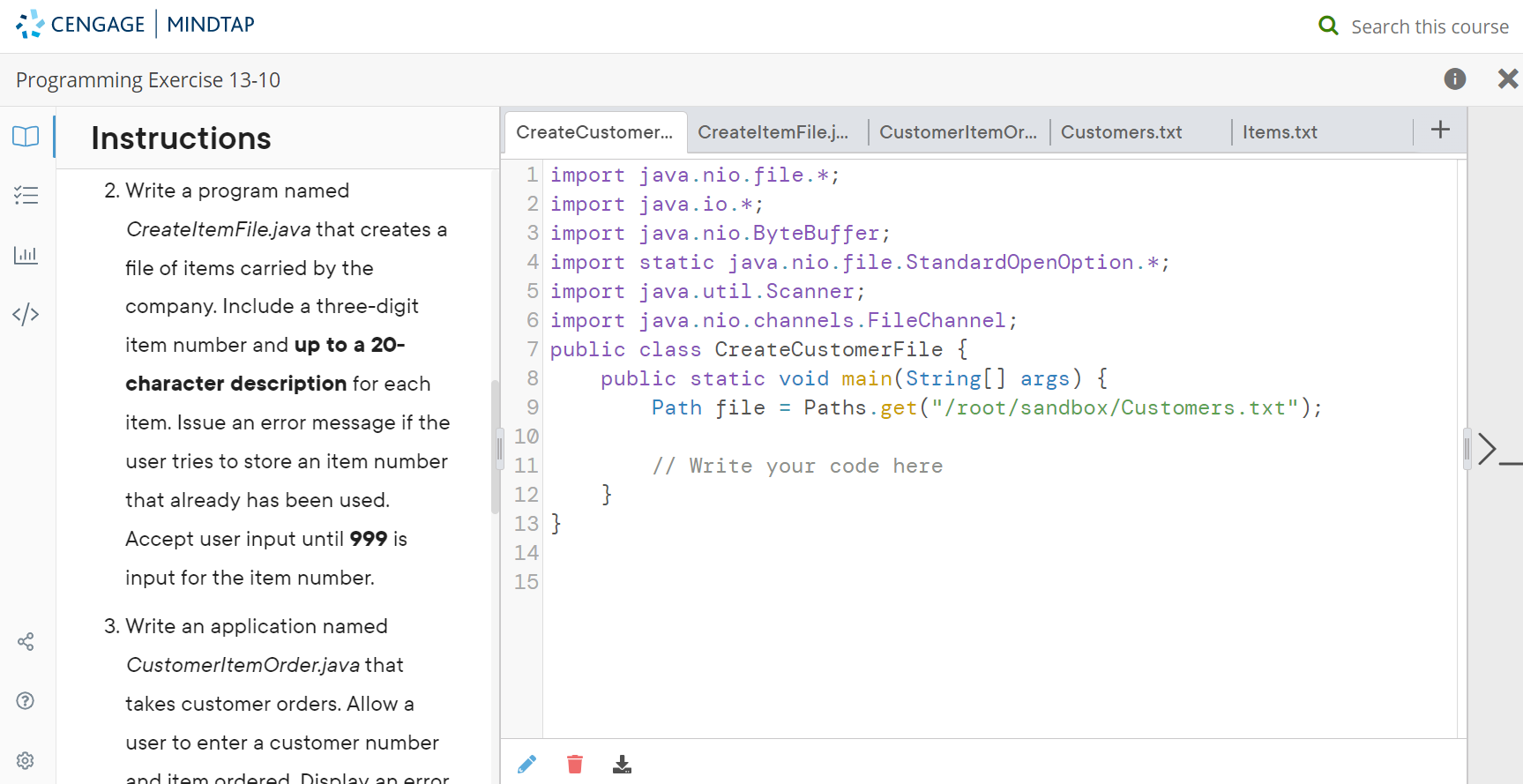 Solved Write a program named CreateCustomerFile.java that | Chegg.com