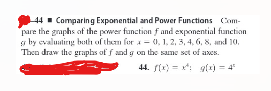 Solved -44 - ﻿Comparing Exponential and Power Functions | Chegg.com