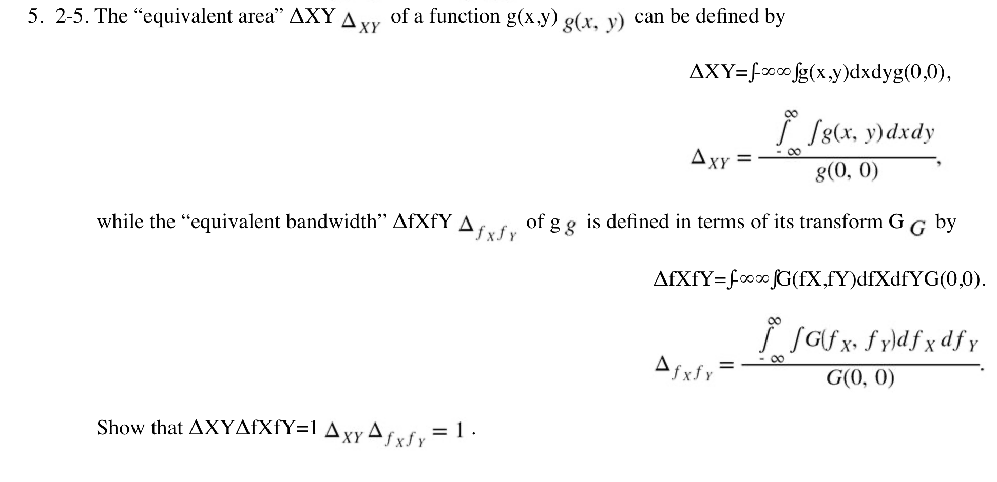 Solved 5. 2-5. The “equivalent area” AXY A xy of a function | Chegg.com