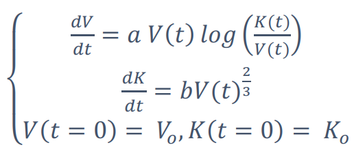 Solved dv dt - V(t) log () = bV(t)3 (V(t = 0) = V., K(t = 0) | Chegg.com